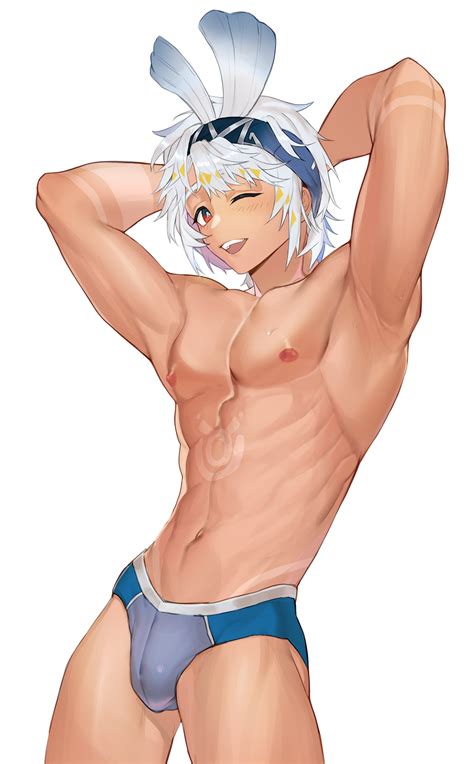 Bana Gameg Mualani Genshin Impact Genshin Impact Absurdres Highres Boy Abs Armpits