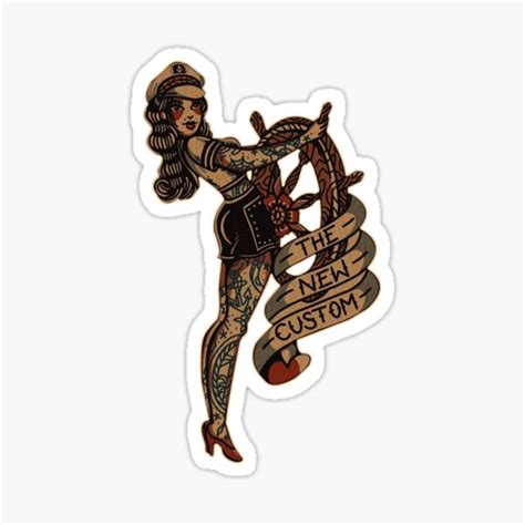 Sailor Jerry Pin Up Sticker For Sale By Teevintage Redbubble