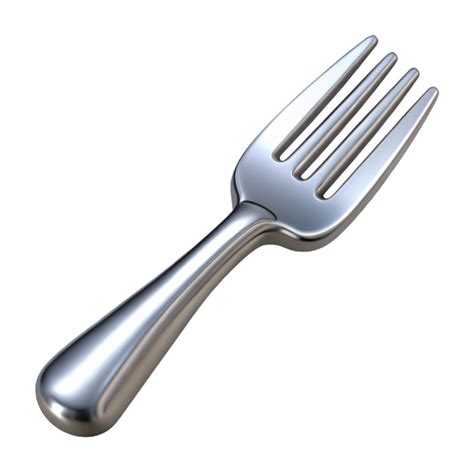 Standout Retro A Fork Polished And Silver No Background With