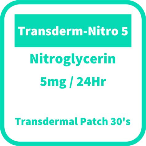 Transderm Nitro 5 Nitroglycerin 5mg 24hr Transdermal Patch 30s Price In The Philippines