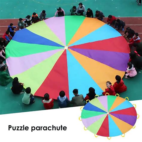 2 3m Diameter Outdoor Camping Rainbow Umbrella Parachute Toy Jump Sack