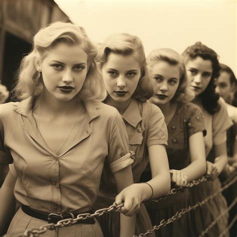 Premium Ai Image Beautiful Girls Hostages Captives Slaves In Shackles