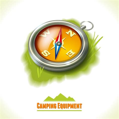 3d Compass Icon Camping And Travel Royalty Free Vector Image