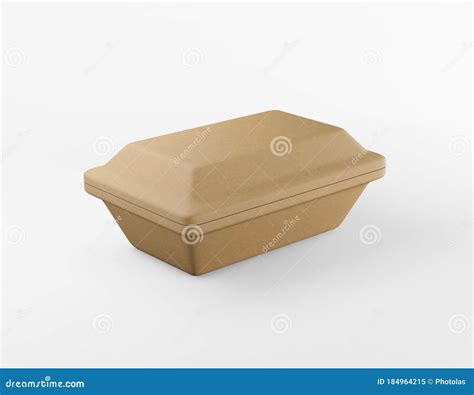 Eco Packaging Rectangular Box Kraft Paper Mockup On White Background