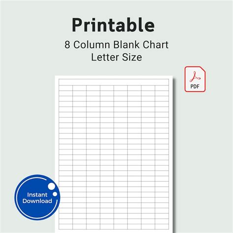 Printable 8 Blank Columns Chart Text Input Print And Write In Chart Blank Column Template