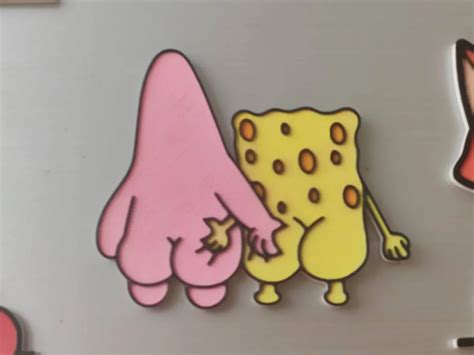 Spongebob Pinching Butt Refrigerator Magnet Free 3d Print Model