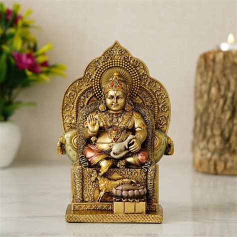 Shyam Antique Creation Hindu God Of Wealth Kuvera Figurine