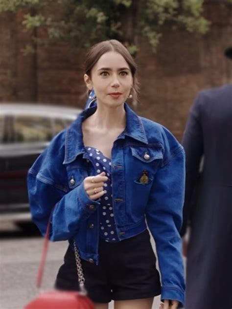 Emily In Paris S4 Lily Collins Cropped Denim Jacket Hit Jacket