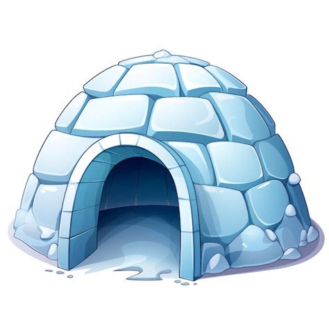 Premium Ai Image Illustration Of An Igloo In The Snow On A White