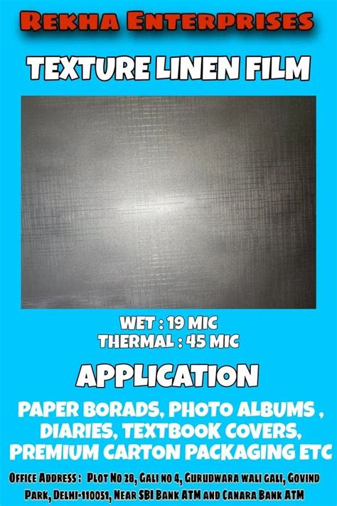 Texture Linen Lamination Film At ₹ 700kg Lamination Film In New