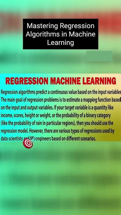 Mastering Regression Algorithms In Machine Learning Youtube