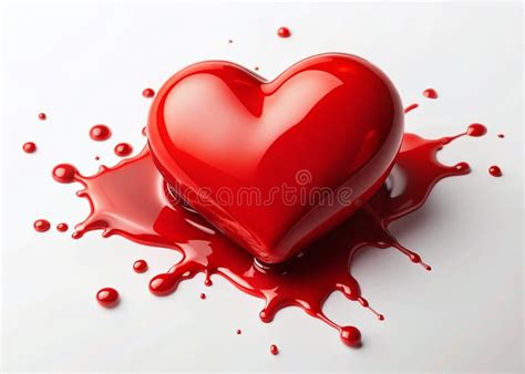 A Captivating Red Heart Spill Of Nail Polish An Abstract Visual