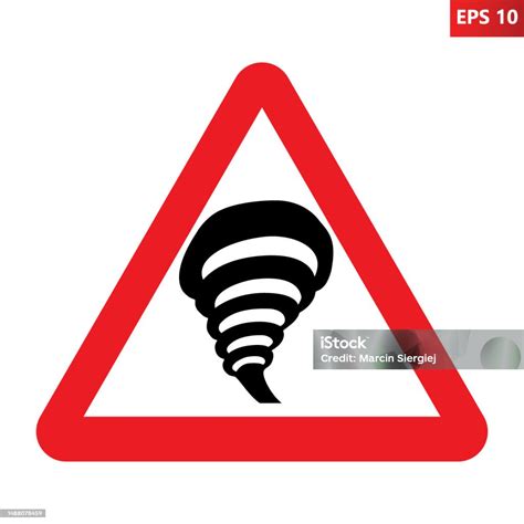 Tornado Zone Warning Sign Twister Symbol Stock Illustration Download