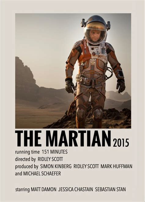The Martian By Millie Movie Posters Minimalist Film Posters