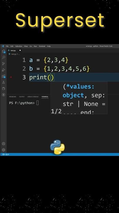 Checking A Set Is Superset Or Not In Python Shorts Youtube