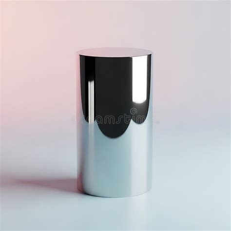 A Shiny Metallic Cylinder On A Plain Surface Stock Illustration