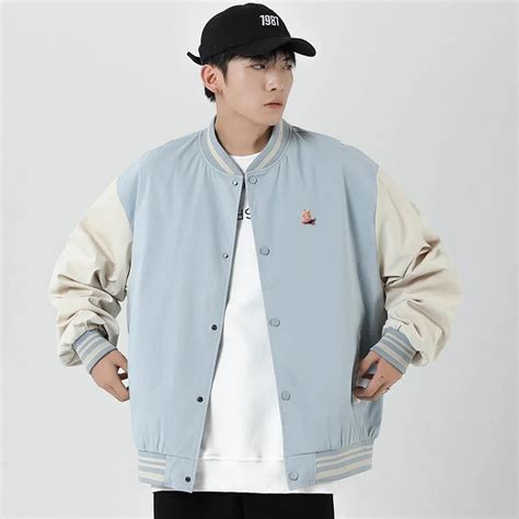 남성 탑 코트 럭셔리 브랜드 게으른 여우 자수 재킷 느슨한 야구 저지 새로운 스트리트 패션 바머 재킷 2022 가을
