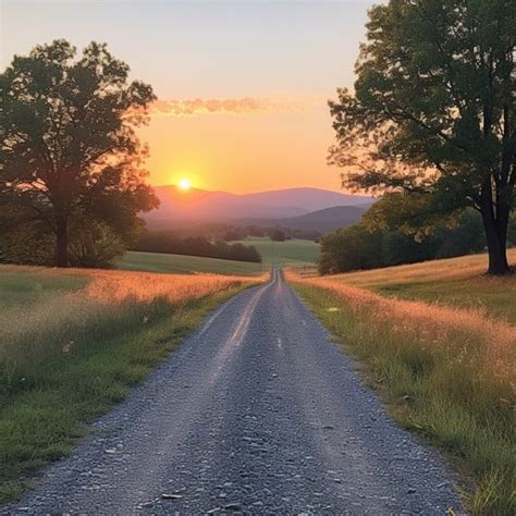 Free Sunset Country Road Image Sunset Road Countryside Download