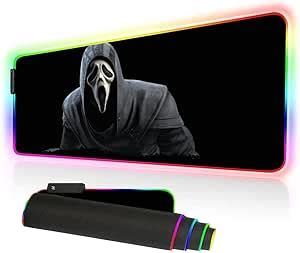 Holiv Mouse Pad De Led Rosa Ghostface Para Computador Gamer Rgb