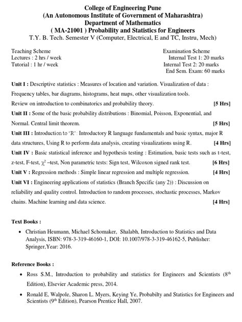 Pse Syllabus Pdf Statistics Regression Analysis