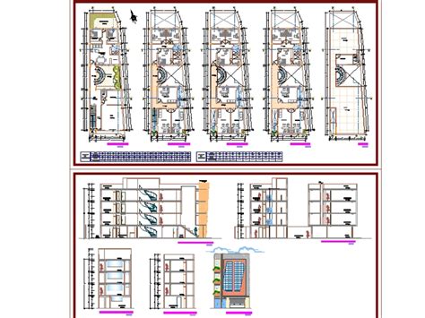 Edificio 4 Niveles En Autocad Descargar Cad Gratis 76373 Kb