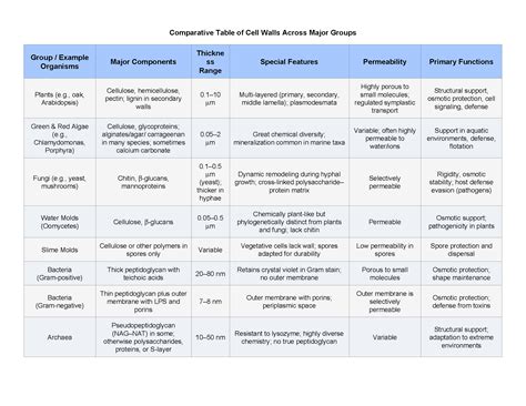 Cell Wall Structure Functions Properties