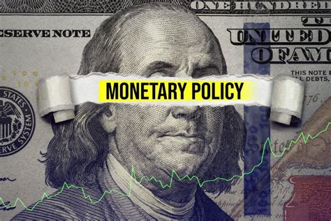 Torn Bills Revealing Monetary Policy Words Stock Image Image Of