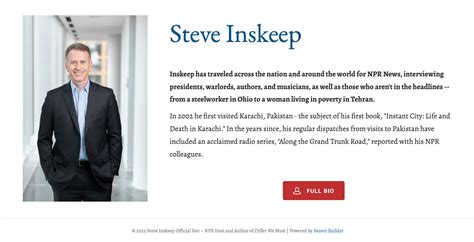 Author Website Design For Steve Inskeep By Adrian Kinloch