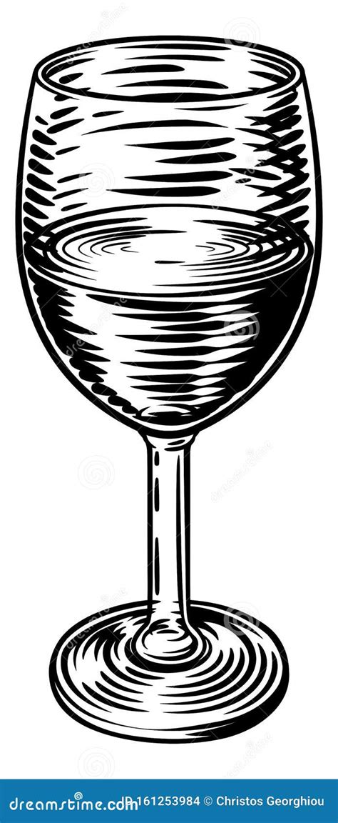 Wine Glass Vintage Woodcut Etching Engraving Stock Vector Illustration Of Style Glass 161253984