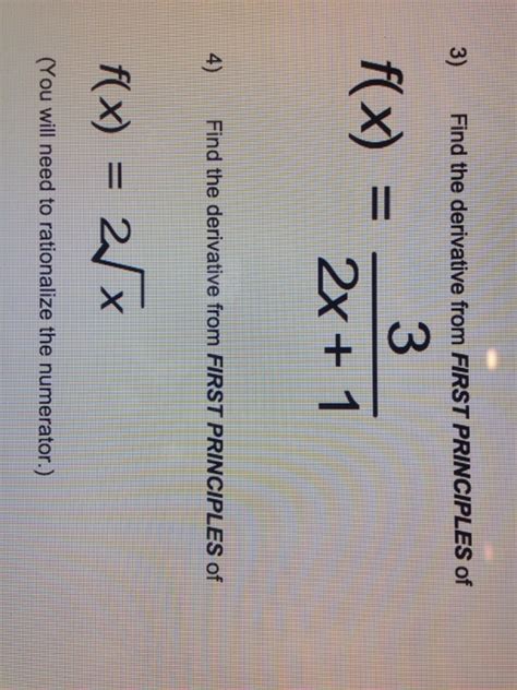 Solved Find The Derivative From FIRST PRINCIPLES Of F X Chegg