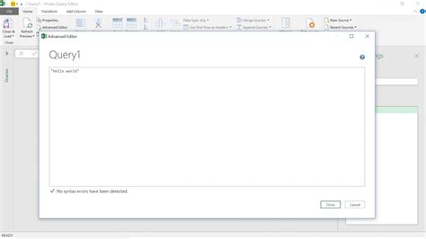 Power Query Presenting Text