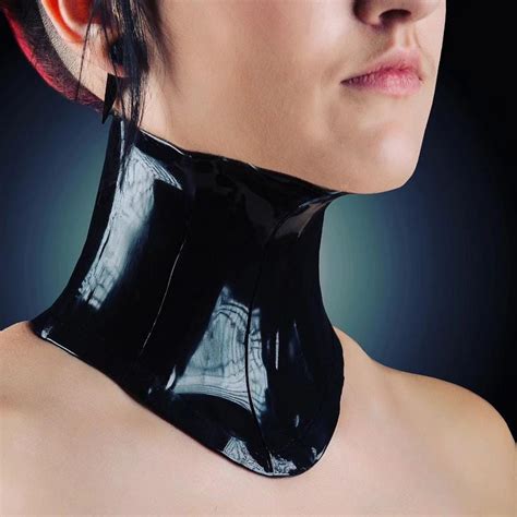 Plain Latex Neck Corset Black Hardware Fetish Fashion Posture