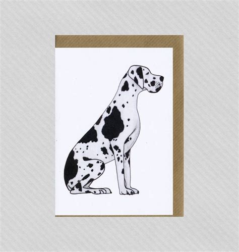 Illustrated Great Dane Blank Card By Kit And Sonny