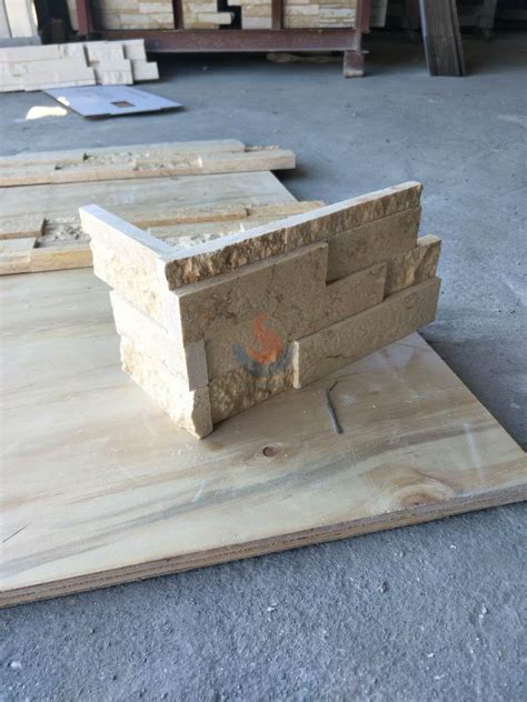 Splitface With Acid Finished Limestone Ledge Stone Wall Cladding Panel
