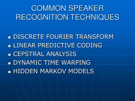 Ppt Speaker Recognition Powerpoint Presentation Free Download Id1717173