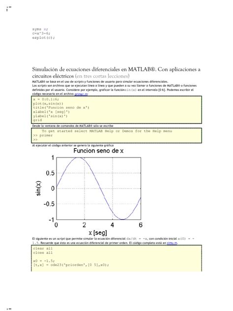 Simulación De Ecuaciones Diferenciales En Matlab Pdf
