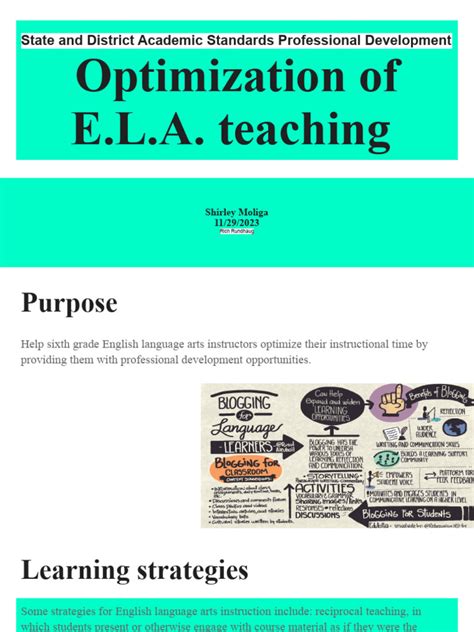 Ead 523 Professional Development Optimization Of Ela Teaching