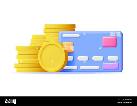 3d bank card and money stacks stock vector image and art alamy