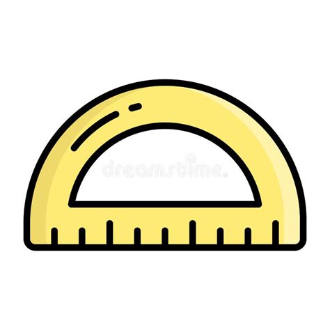 Protractor Vector Icon Isolated On White Background Stock Vector