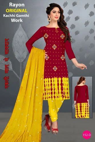 Rayon Printed Kachi Work Ladies Designer Dress Handwash At Rs 499 In Ahmedabad