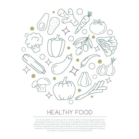 Premium Vector Vegetable Line Icons Set Circle Shape