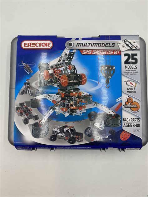 Meccano Erector 638 Piece Super Construction 25 In 1 Motorized Building