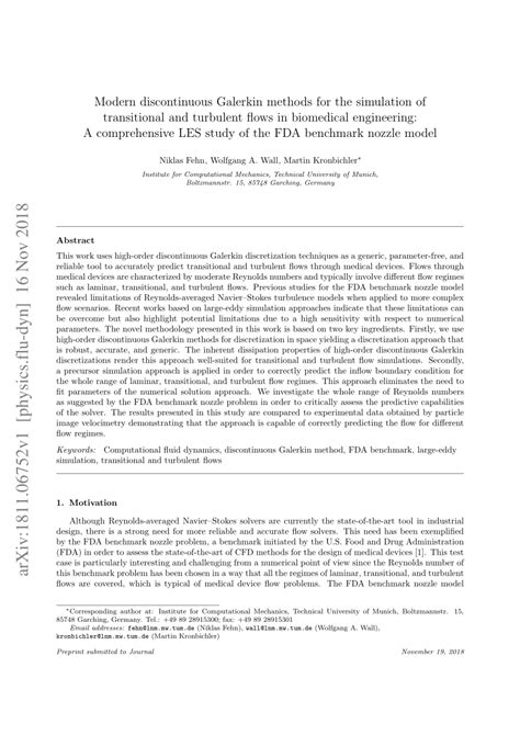 Pdf Modern Discontinuous Galerkin Methods For The Simulation Of Transitional And Turbulent