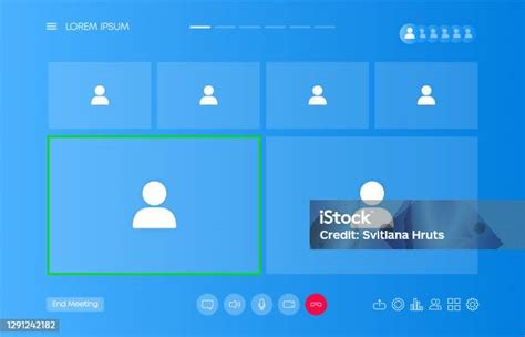 화상 채팅 사용자 인터페이스 화상 통화 창 오버레이 Ui Ux 디자인 벡터 그림입니다 Live Event에 대한 스톡 벡터 아트