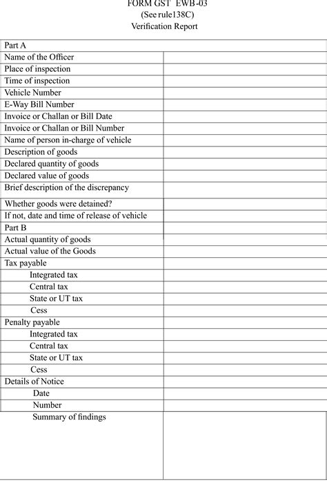 Form Gst Ewb 03 Inspection And Verification Of Goods