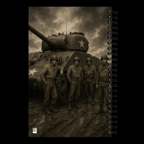 Sherman Tank Crew Log Notebook Wwii Armored Division Journal Etsy