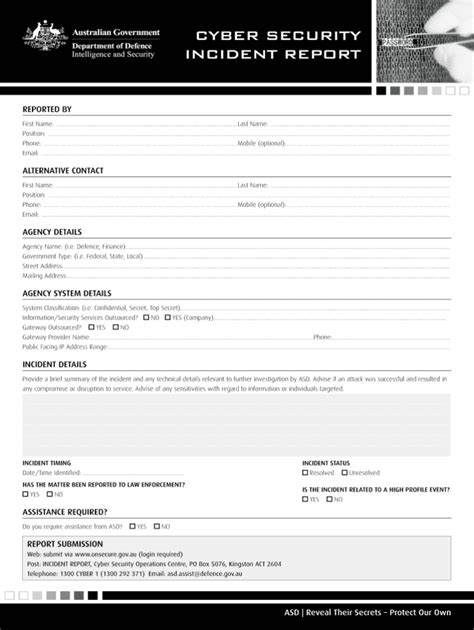 Cyber Security Incident Report Form Pdf Dsd Fill Out And Sign Pertaining To Computer Incident