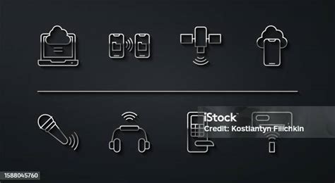 라인 네트워크 클라우드 연결 무선 마이크 클라우드 기술 데이터 디지털 도어록 스마트 헤드폰 시스템 데이터 전송 및 저장 에어컨