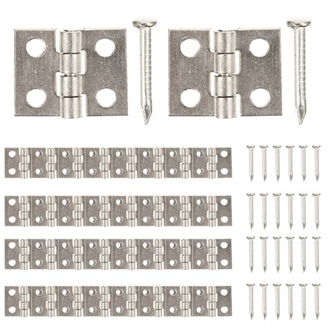Tuibelyn 50 Sets Small Mini Hinges Decorative Vintage Mini Brass Hinges