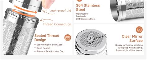 Yoassi Tea Infuser 2 Packs 304 Stainless Steel Extra Fine Mesh Tea